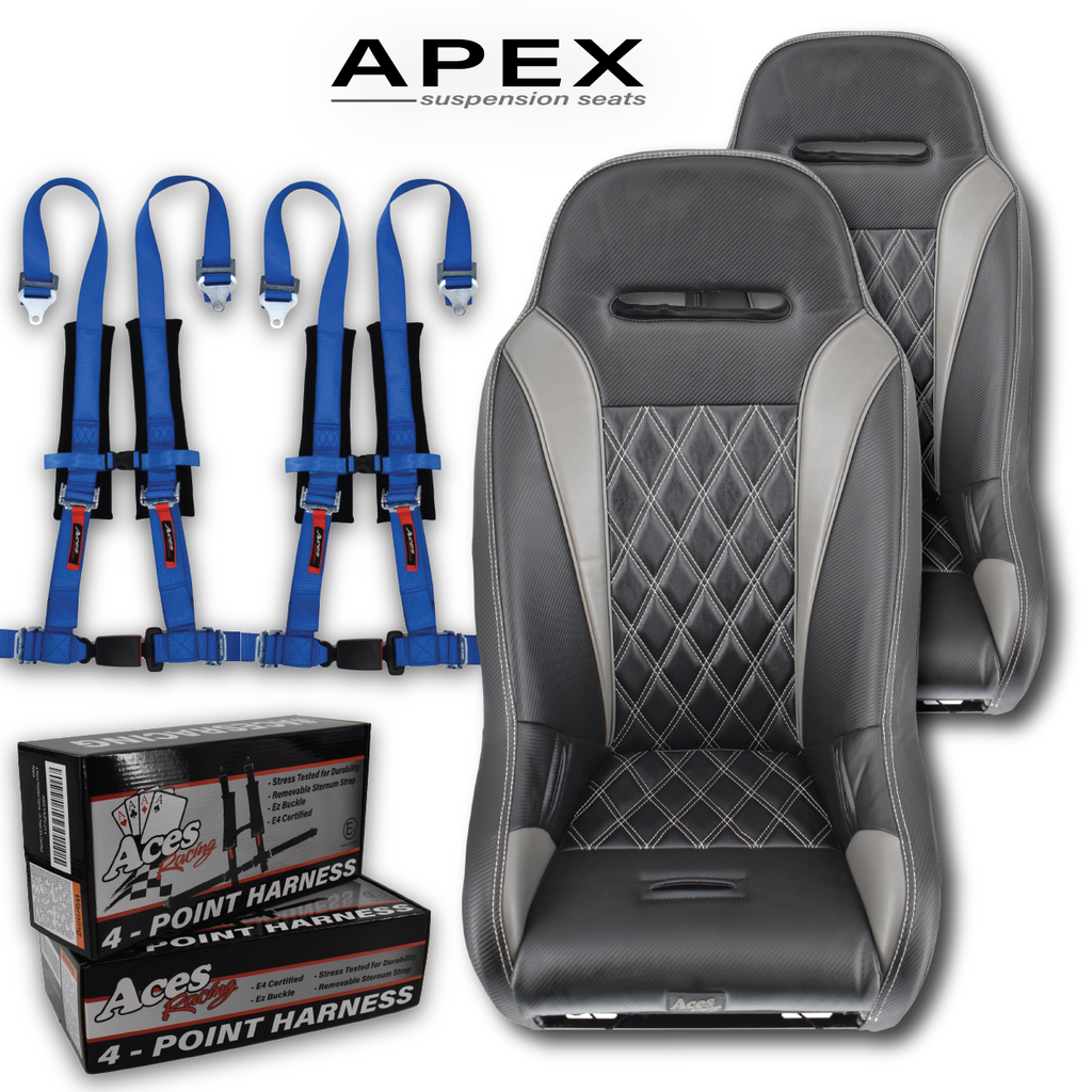 (Grey) Apex Seats (Harness Bundle) – Aces Racing