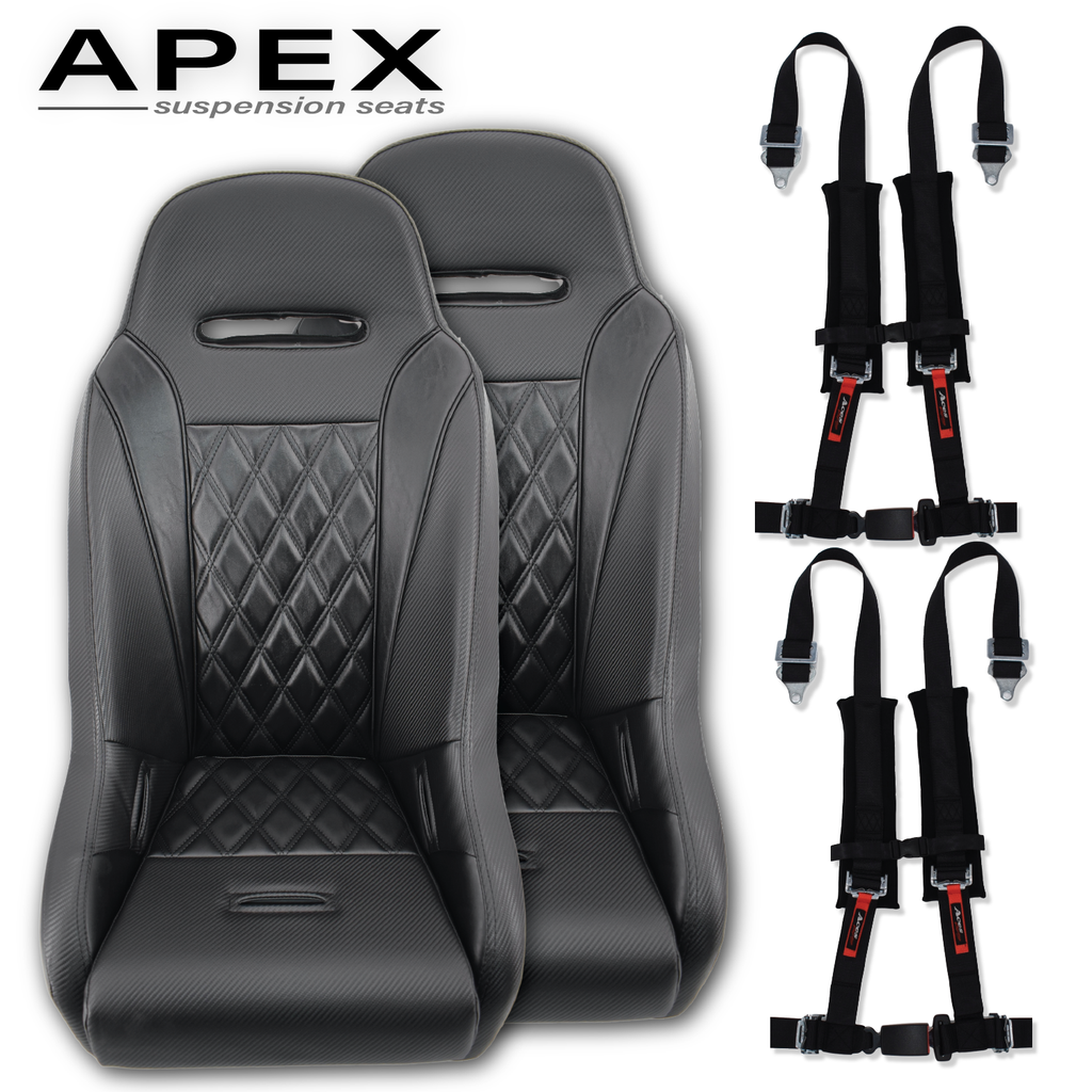 (Black) Apex Seats (Harness Bundle) – Aces Racing