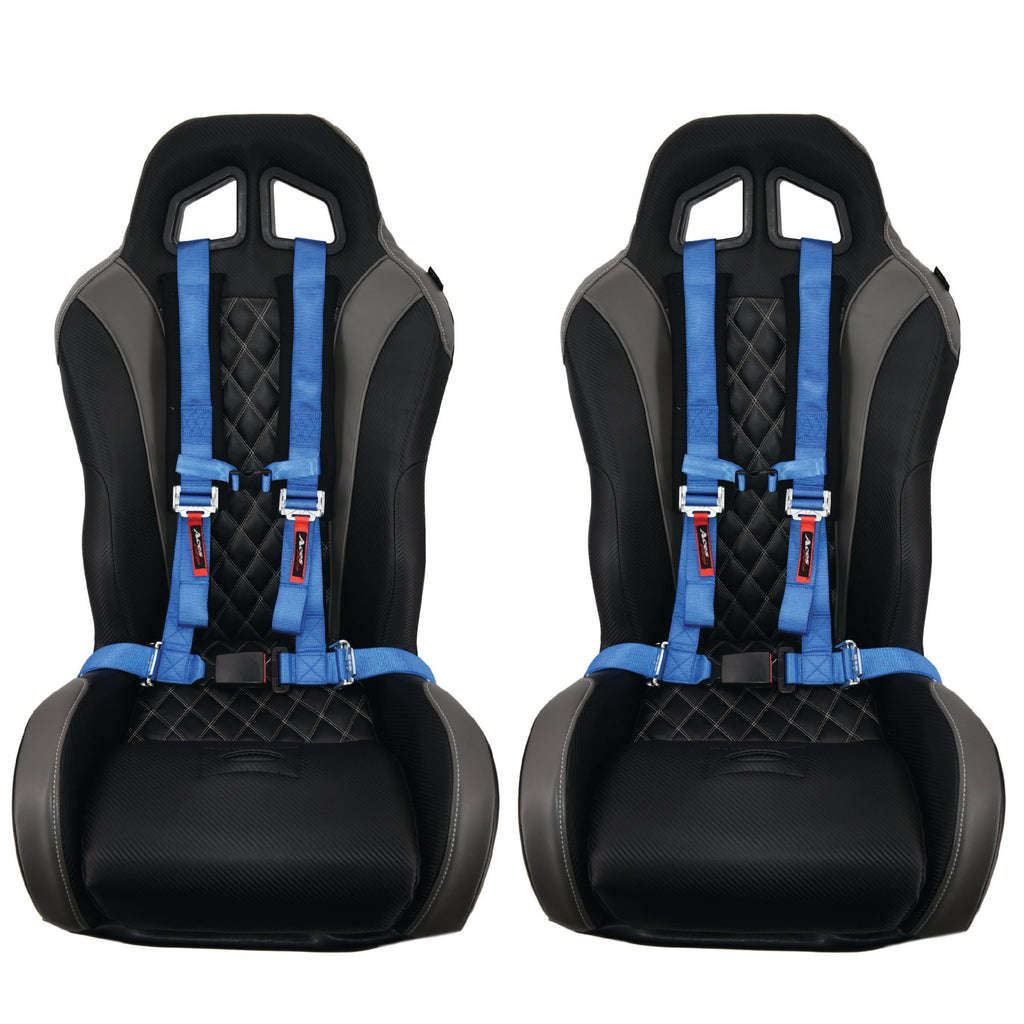 (Grey) Carbon Edition Daytona Seats (With Harnesses) – Aces Racing